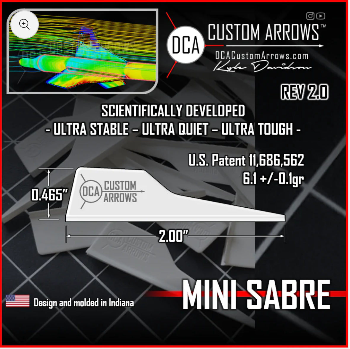 DCA Mini Sabre 2” Vanes 100pk – West Coast Archery Shop